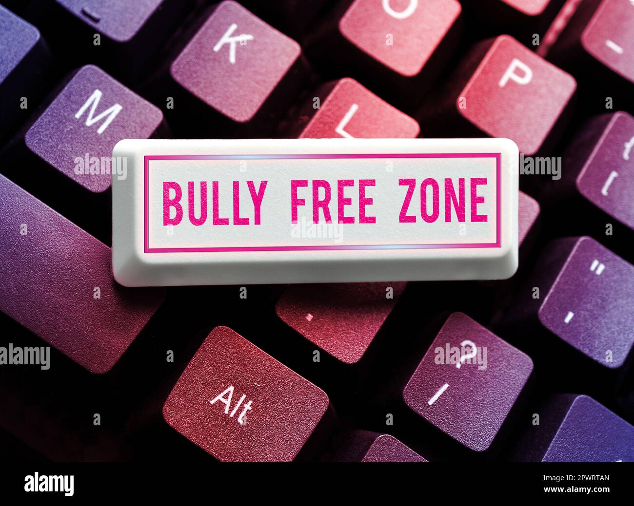 Hand writing sign Bully Free Zone, Business overview Be respectful to ...