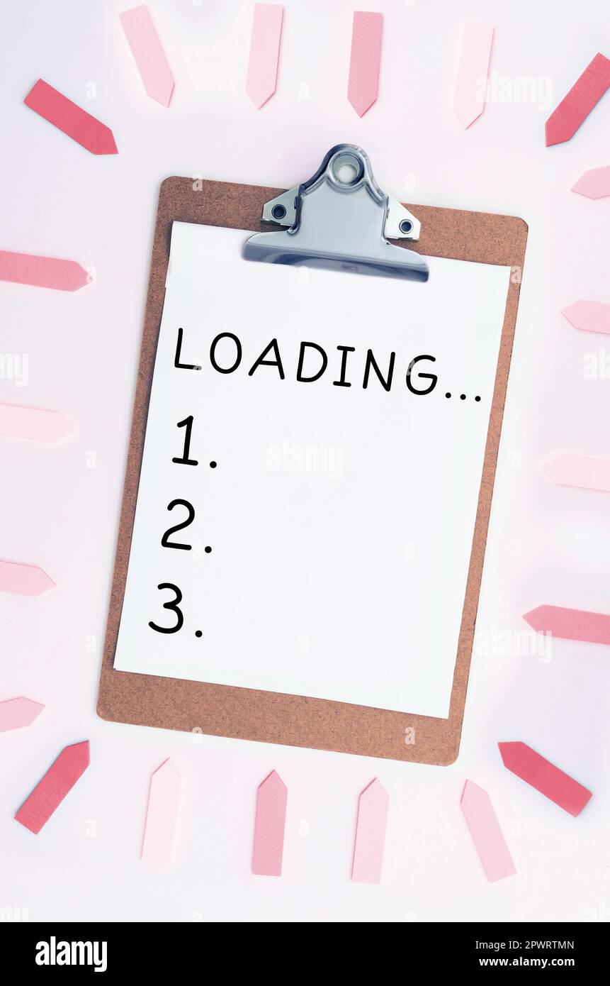 Writing displaying text Loading, Word Written on time takes to download ...