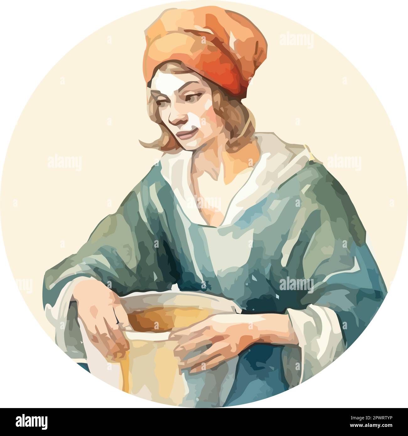 medieval woman cooking meal Stock Vector Image & Art - Alamy