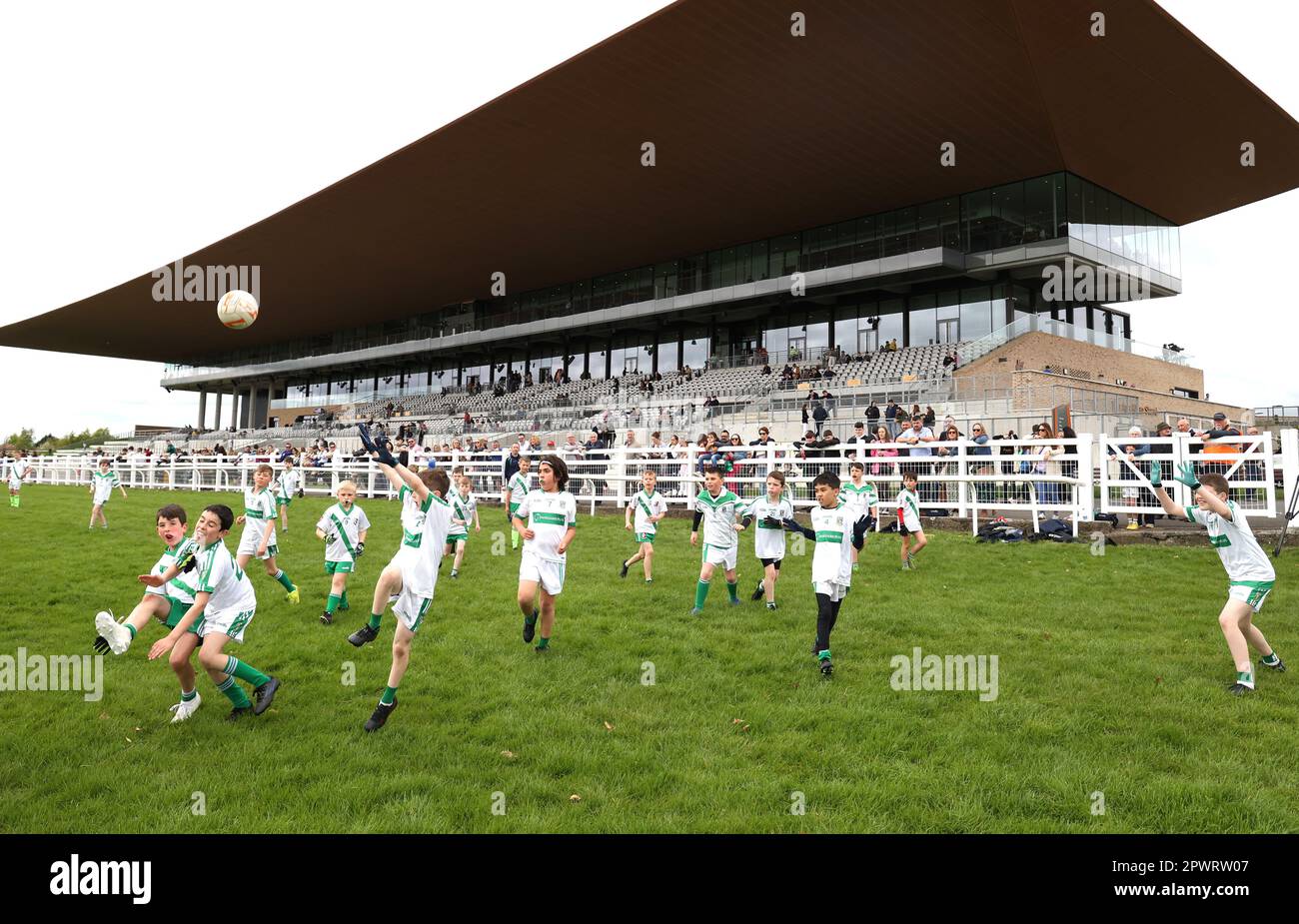 Moorefield and Sarsfields GAA youth teams plays a match on the field in ...