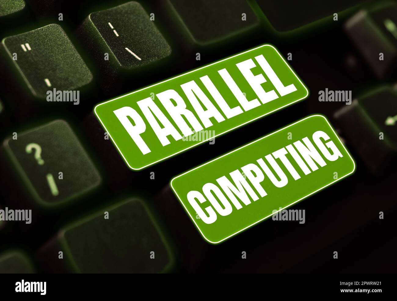 Text showing inspiration Parallel Computing, Business overview simultaneous calculation by means ...
