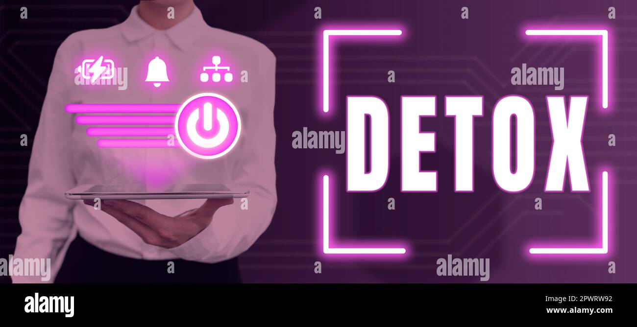 Conceptual display Detox, Word for Moment for Diet Nutrition health ...