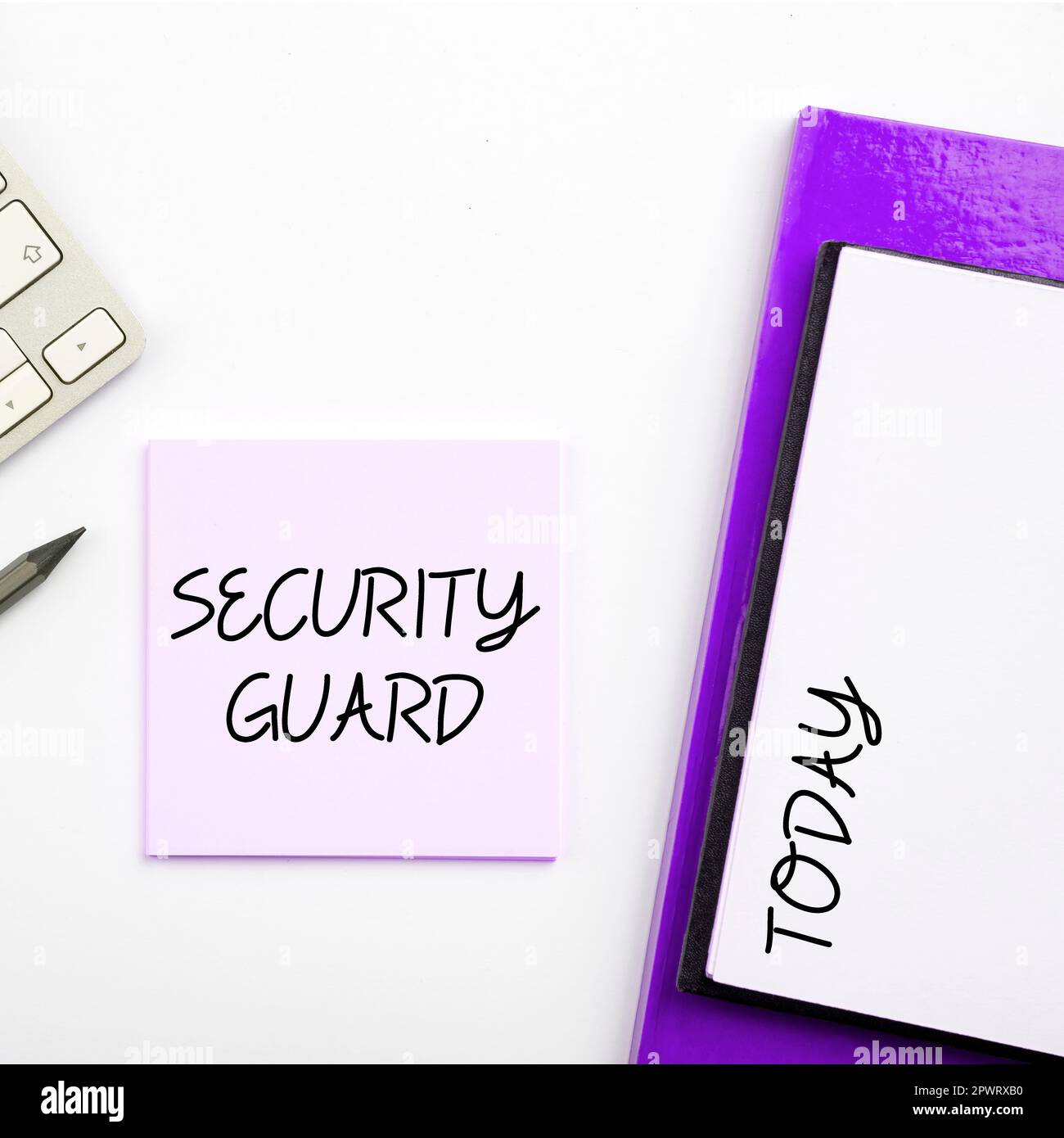 Conceptual caption Security Guard, Business idea tools used to manage ...