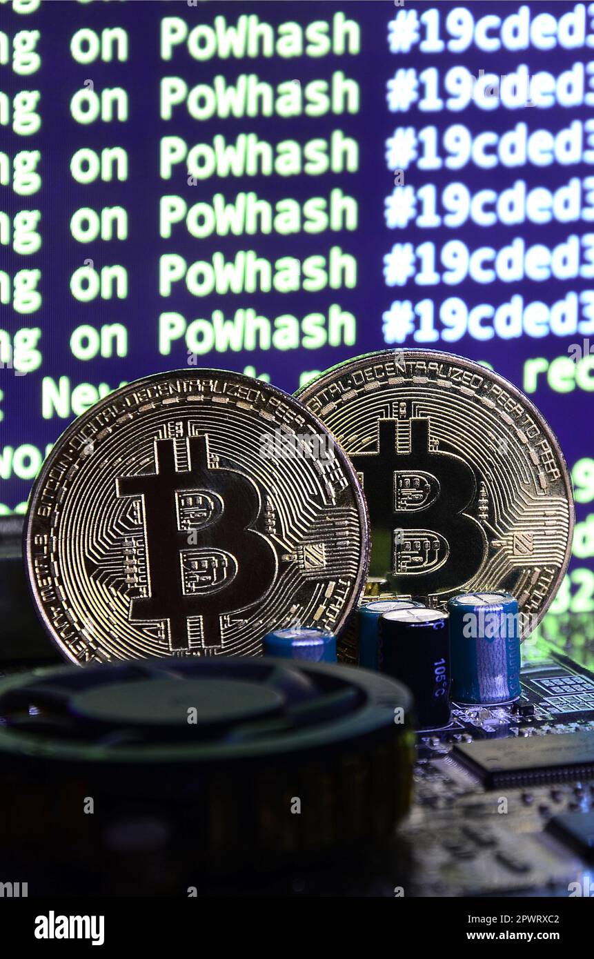 The digital process of cryptocurrency mining by using the GPUs ...