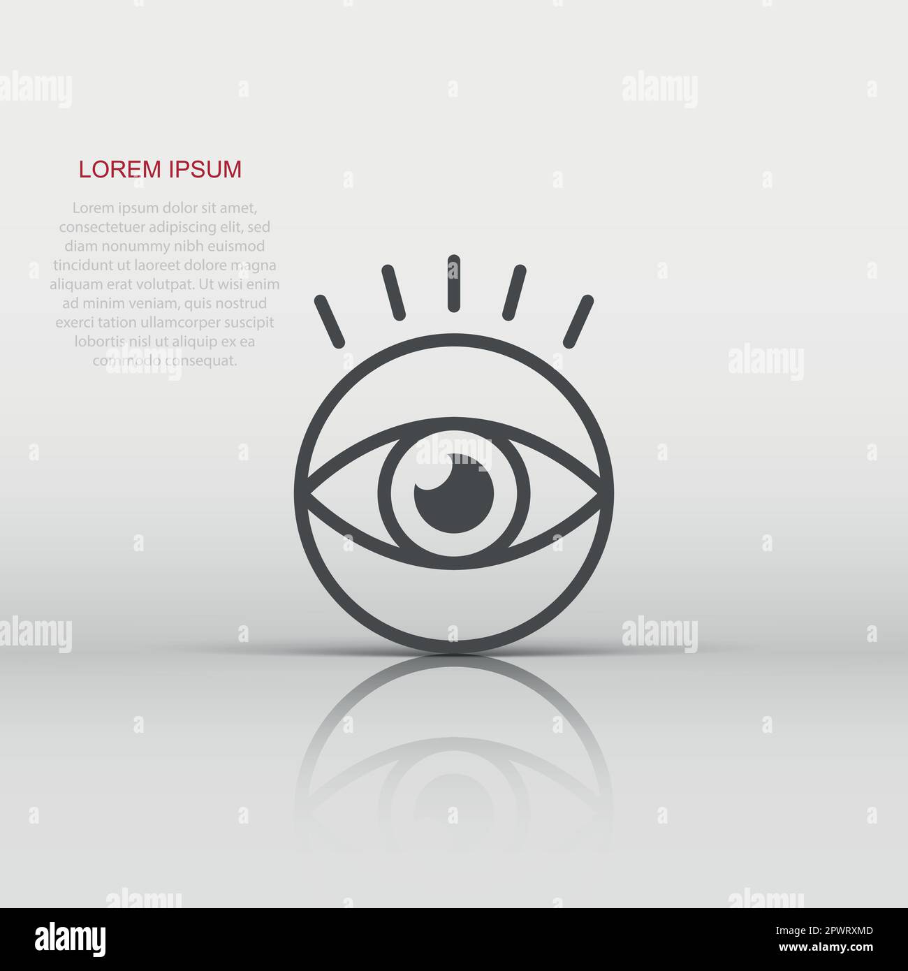 Vector eye icon in flat style. Eyeball look sign illustration pictogram ...
