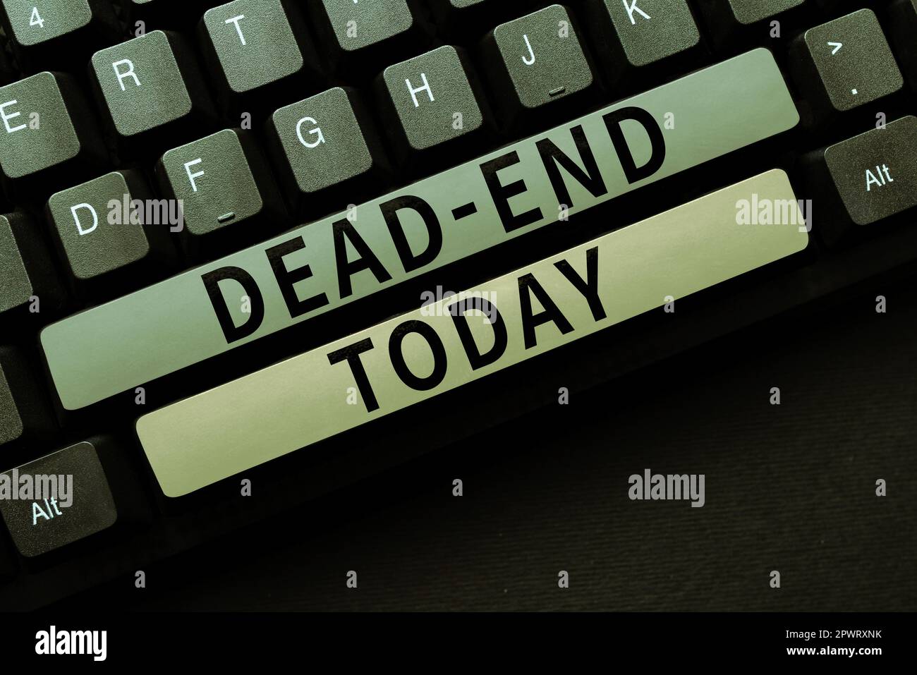 Text sign showing Dead End, Business idea reaching limit of road or ...