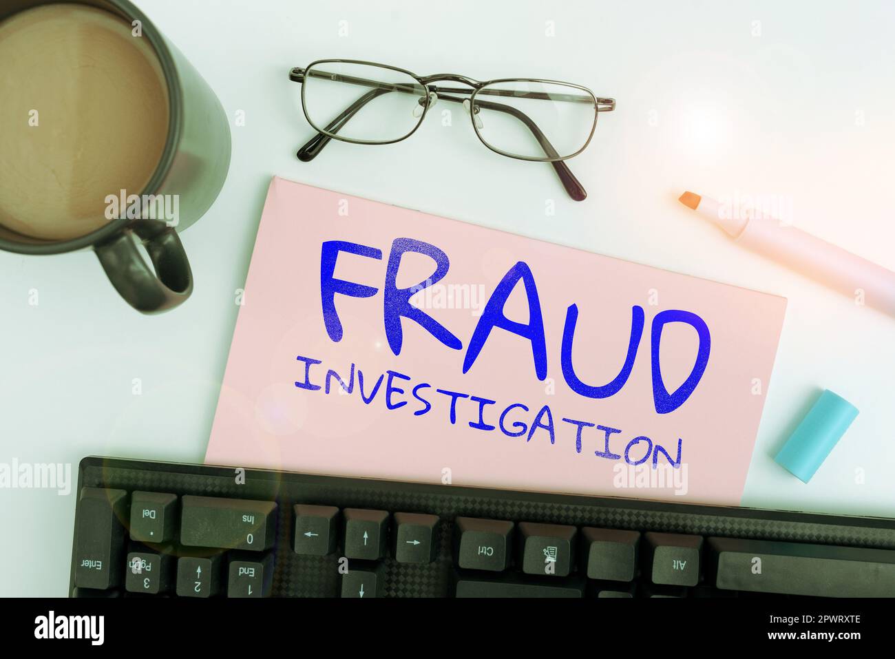 Sign displaying Fraud Investigation, Internet Concept process of ...
