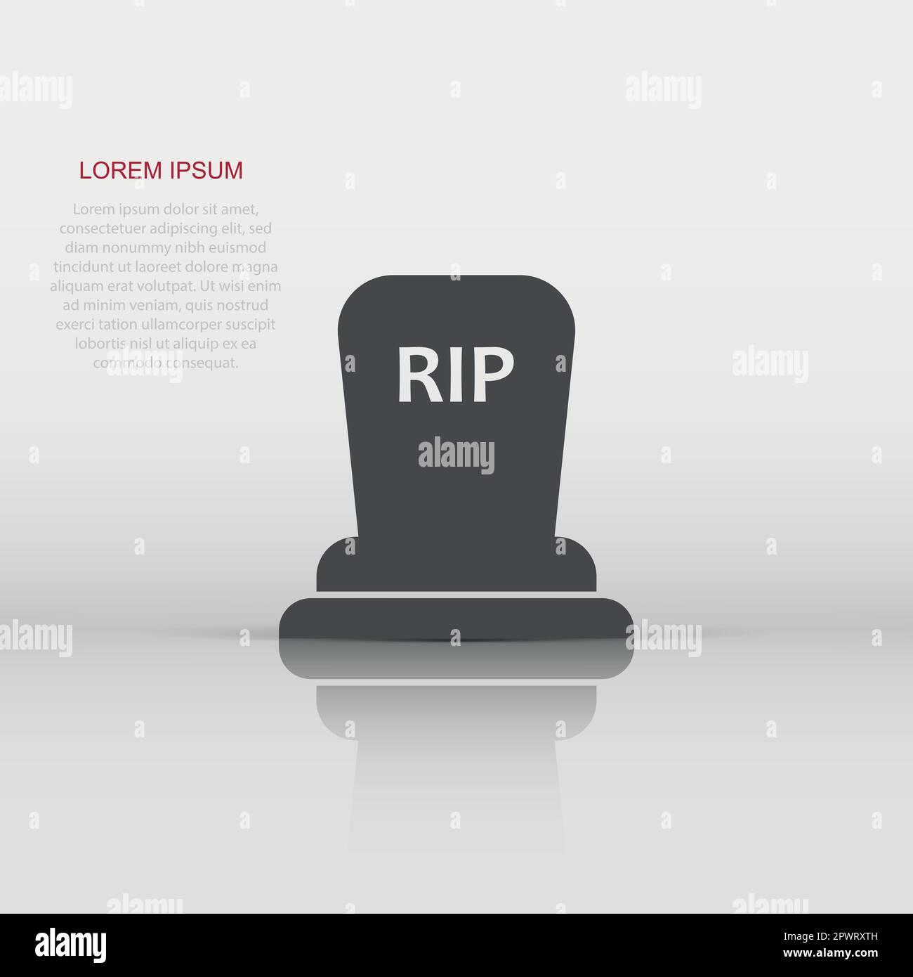 Vector halloween grave icon in flat style. Gravestone sign illustration ...