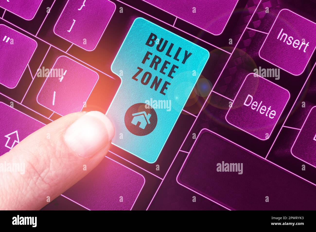 Hand writing sign Bully Free Zone, Business idea Be respectful to other ...