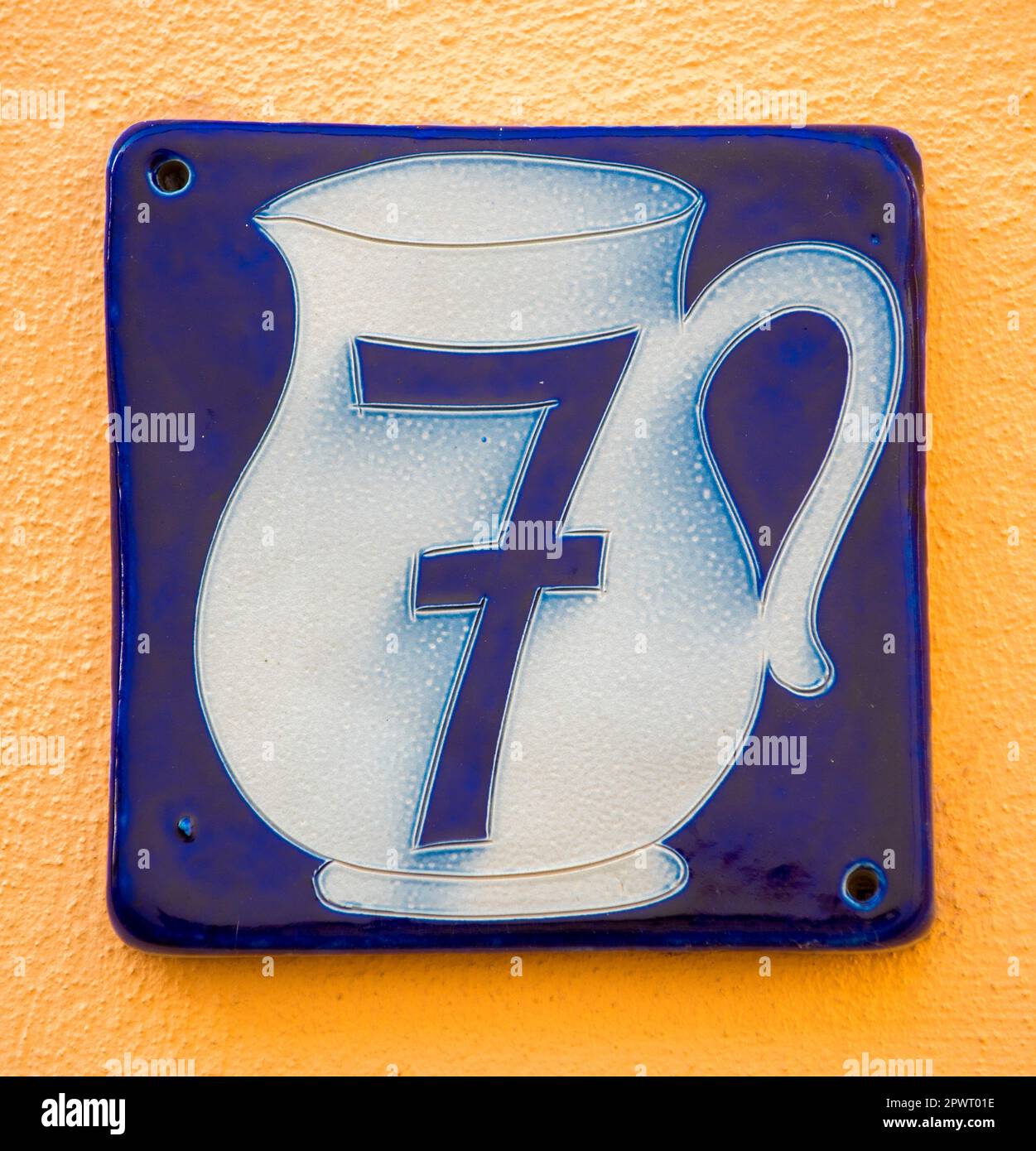 House number 7 sign on ceramic tile hi-res stock photography and images ...