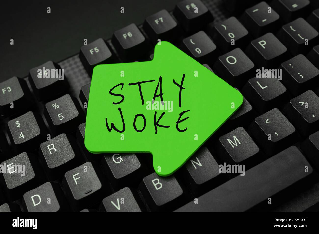 Hand writing sign Stay Woke, Business showcase being aware of your ...