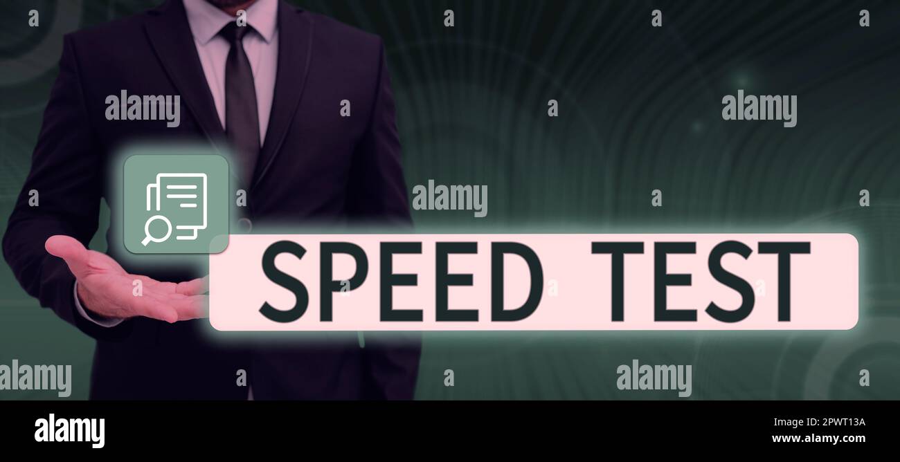 Sign displaying Speed Test, Word Written on psychological test for the ...