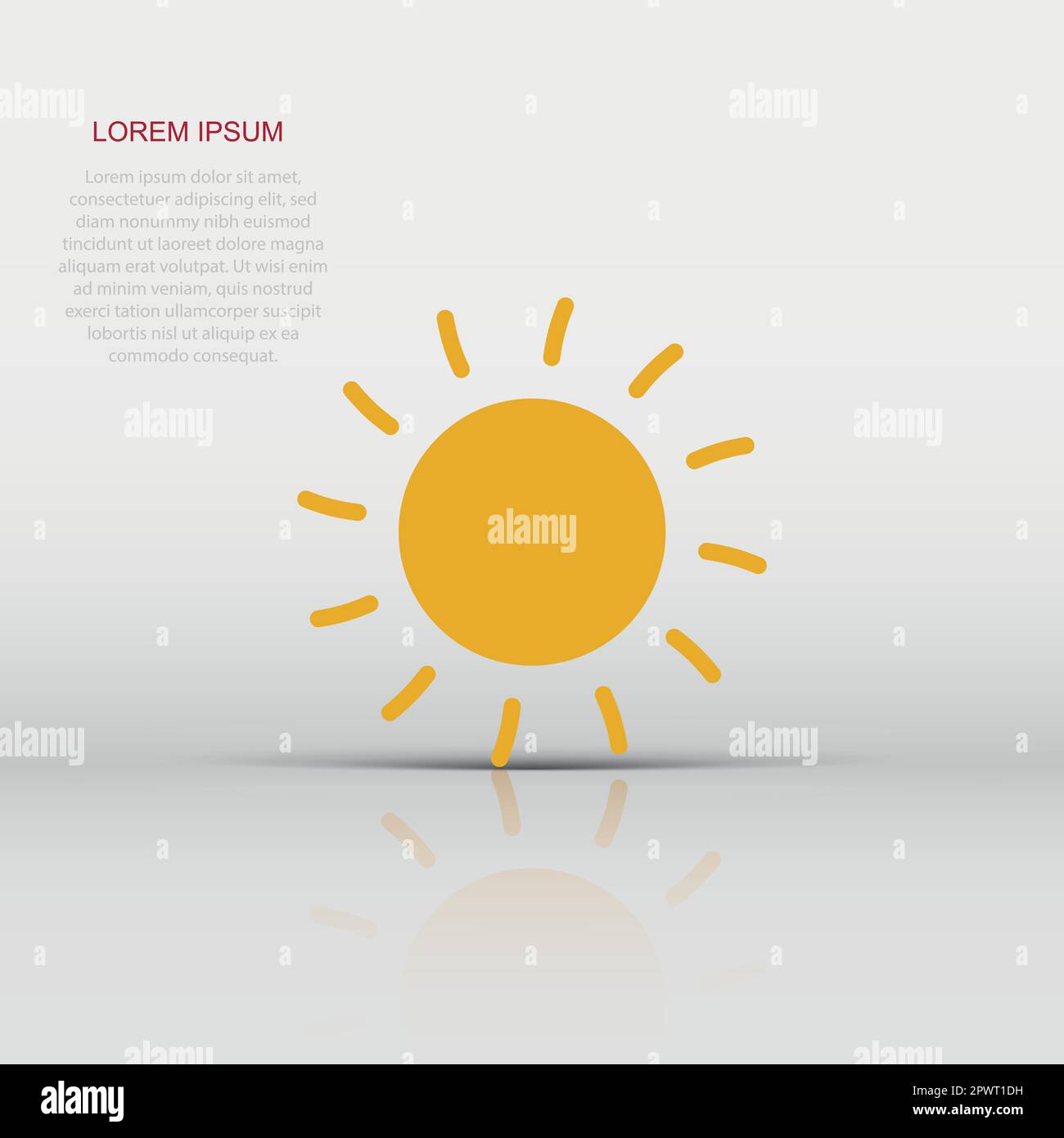Vector sun icon in flat style. Sun with ray sign illustration pictogram ...