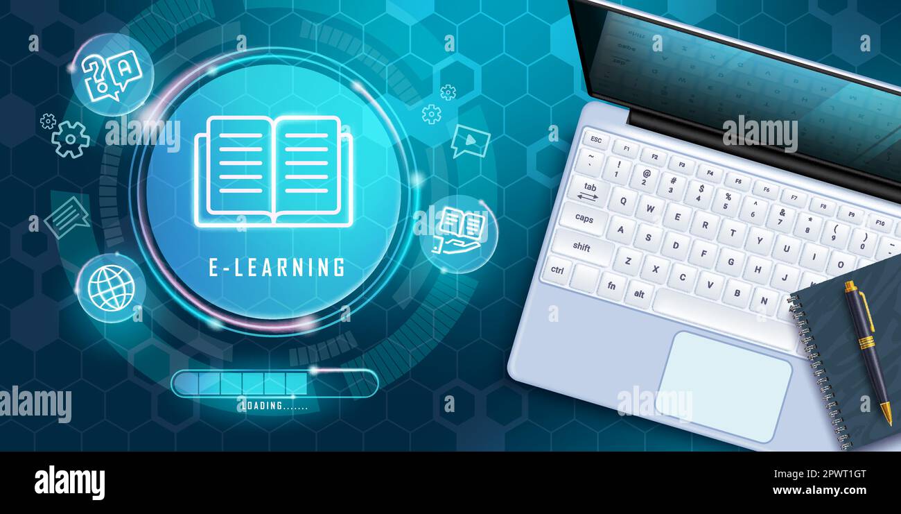 School e-learning vector design. Back to school e learning online class ...