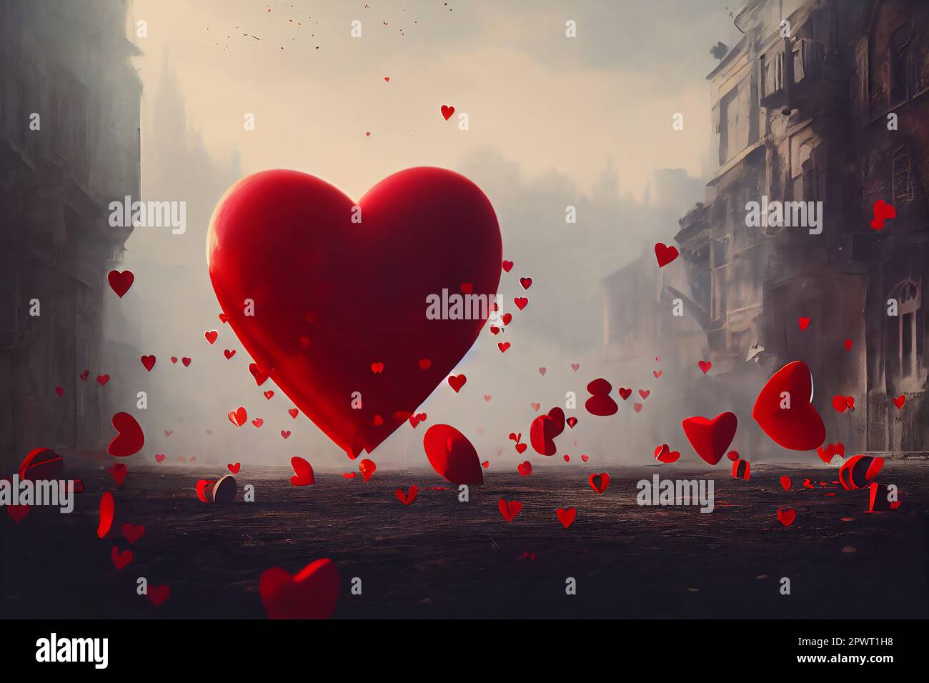 Festive background with heart shape. 3D illustration art design Stock ...