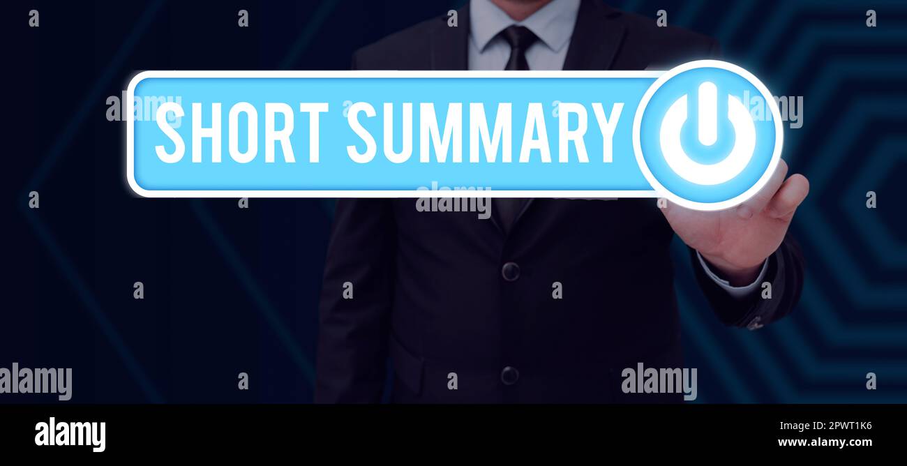 Text caption presenting Short Summary, Concept meaning Brief statement ... Text caption presenting Short Summary, Concept meaning Brief statement ...