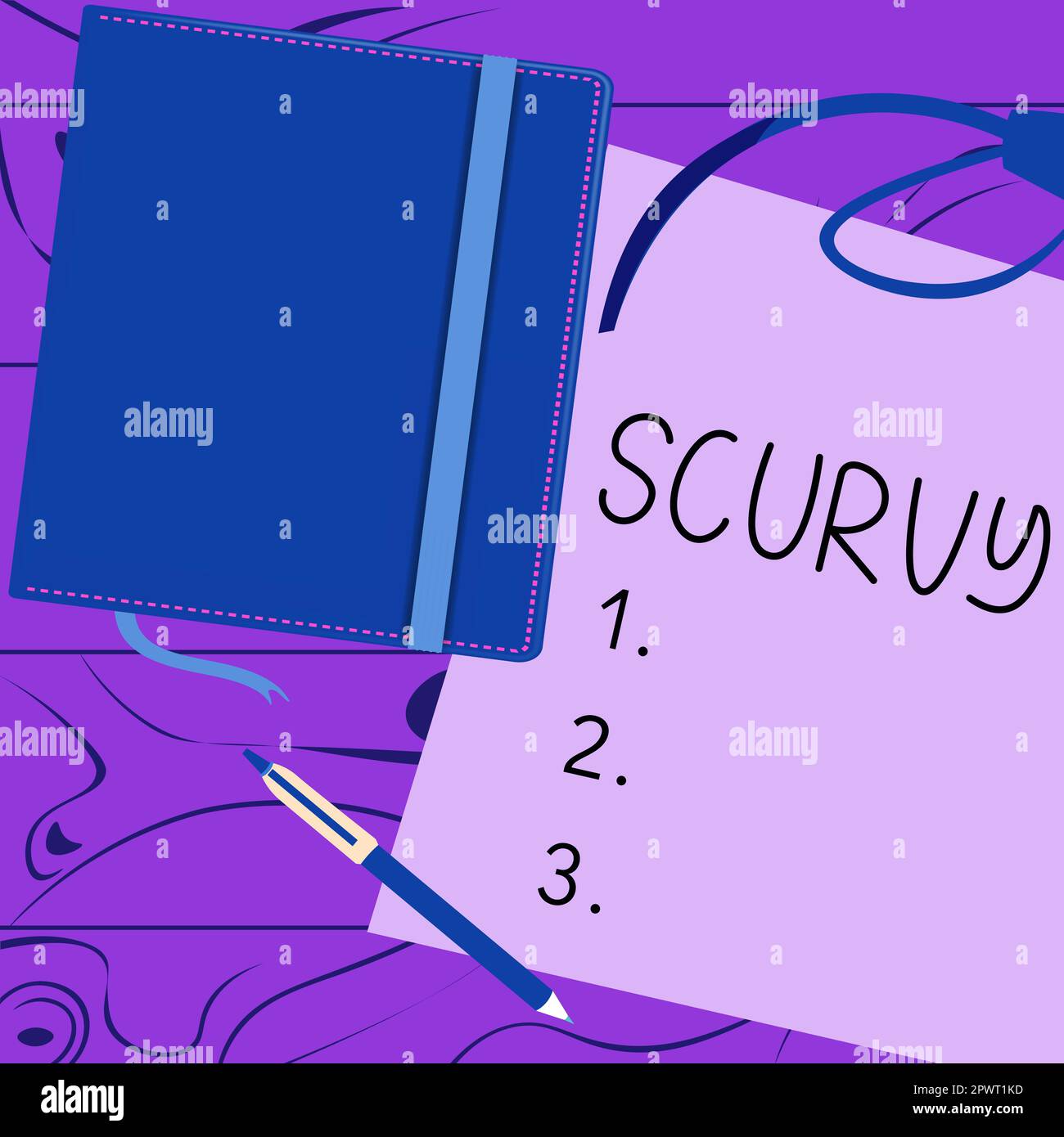 Sign displaying Scurvy, Concept meaning disease caused by a lack of ...