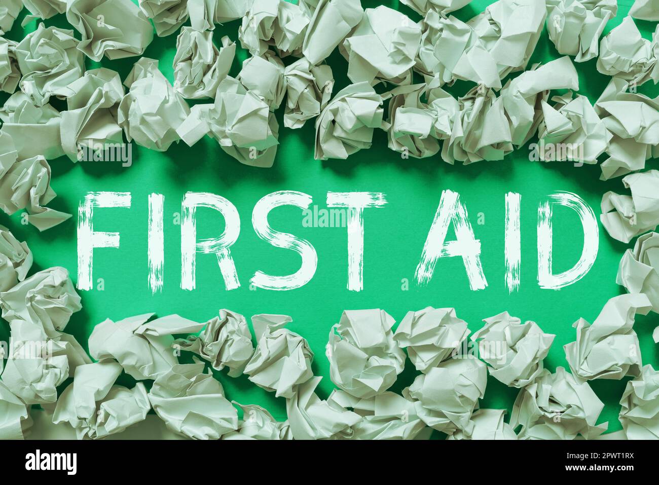 Writing displaying text First Aid, Concept meaning Practise of healing ...