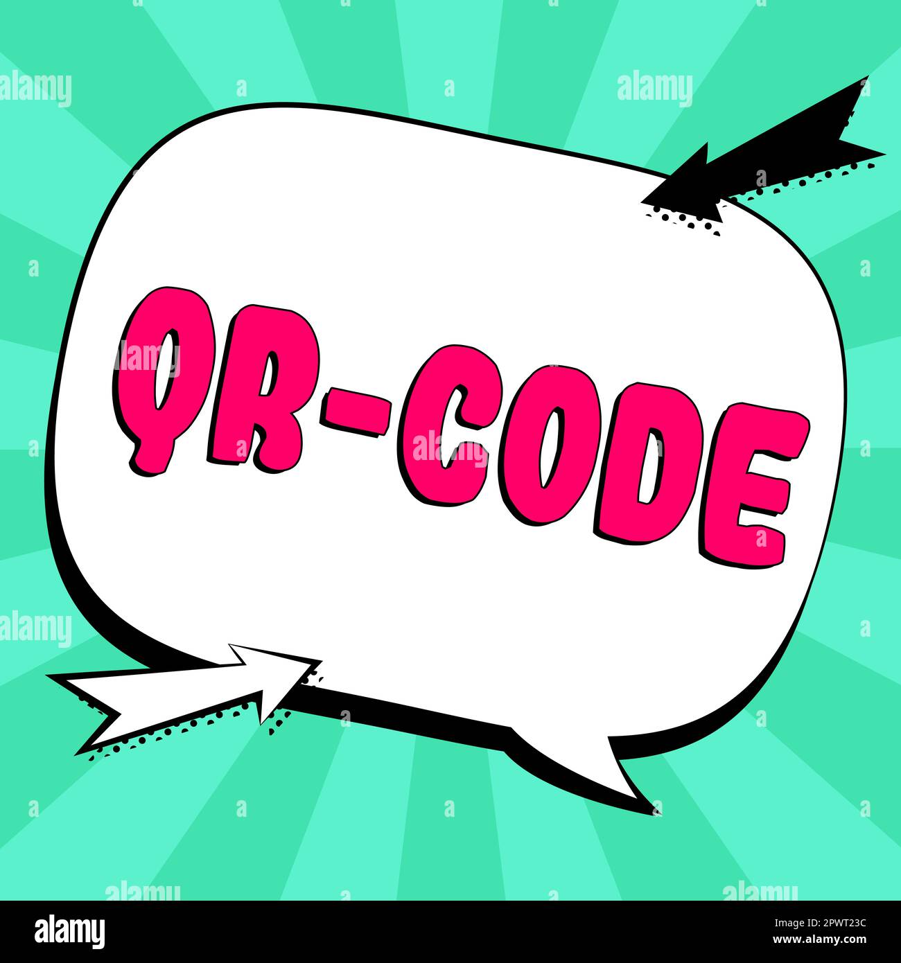 Text caption presenting Qr Code, Business showcase the trademark for a ...