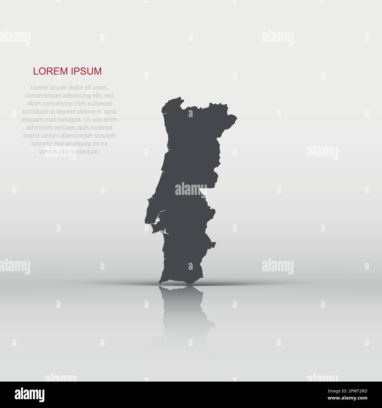 Vector Portugal map icon in flat style. Portugal sign illustration ...
