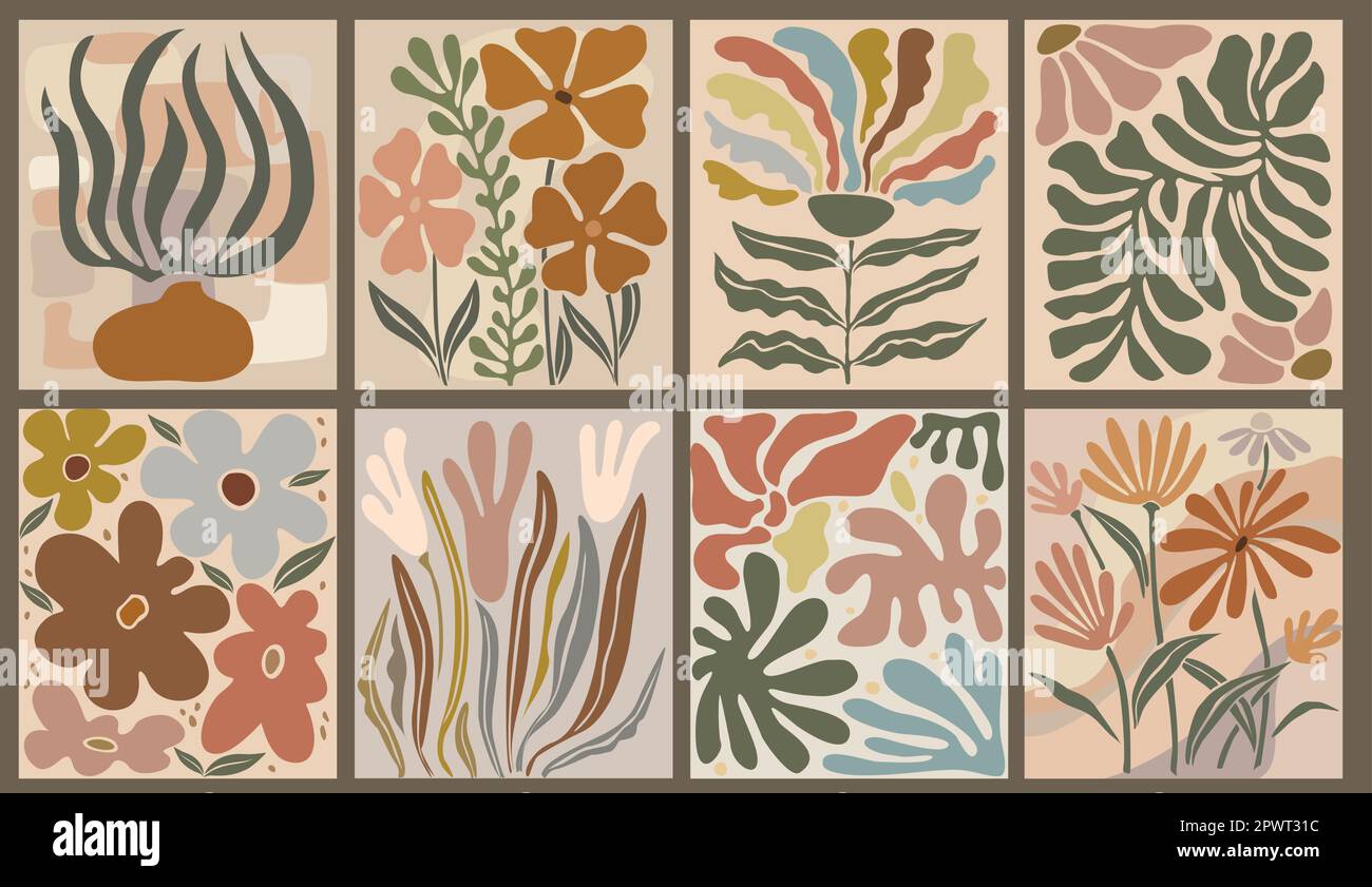 Set of abstract flower posters vector art Stock Vector Image & Art - Alamy