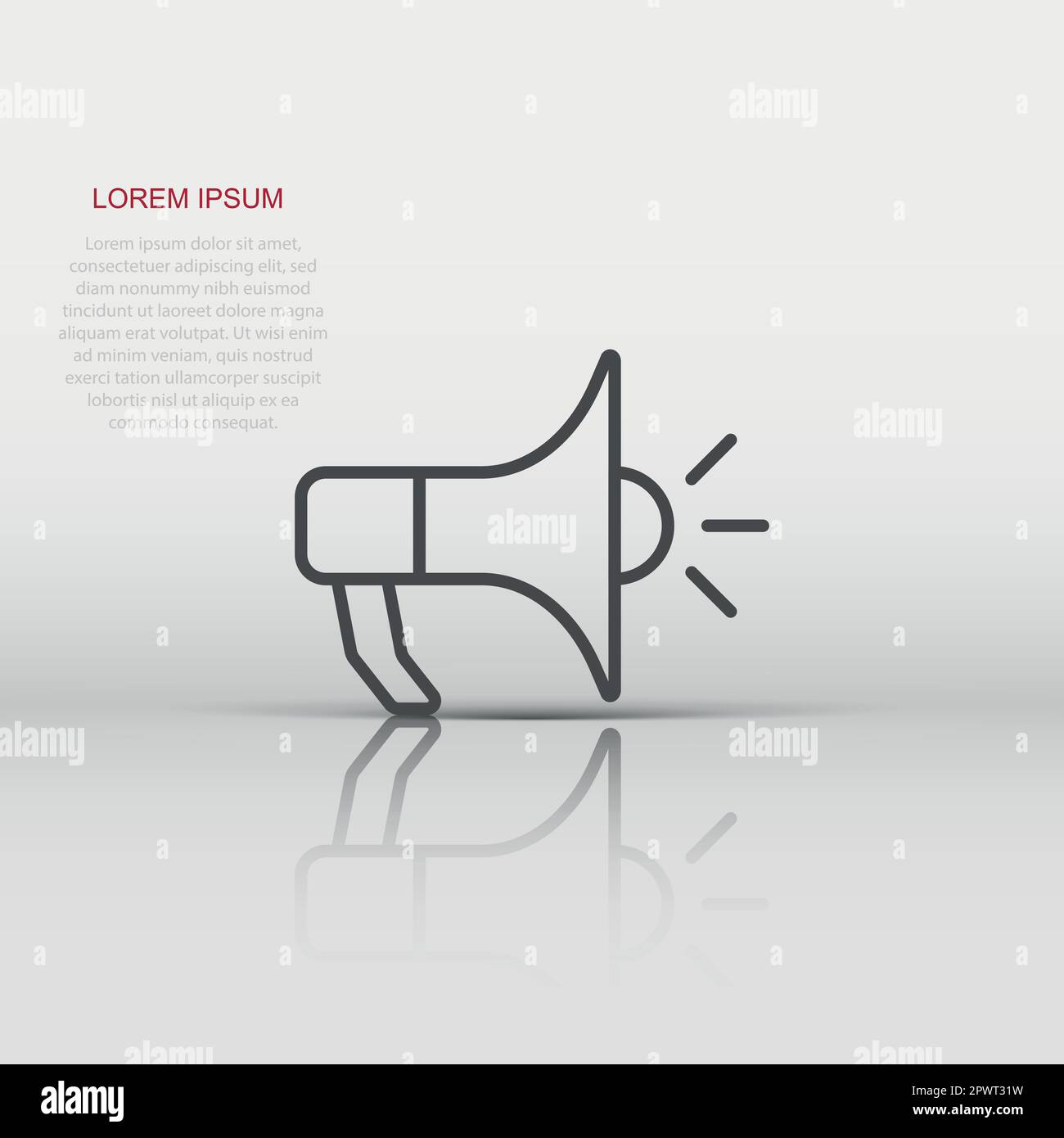 Vector megaphone icon in flat style. Bullhorn sign illustration ...