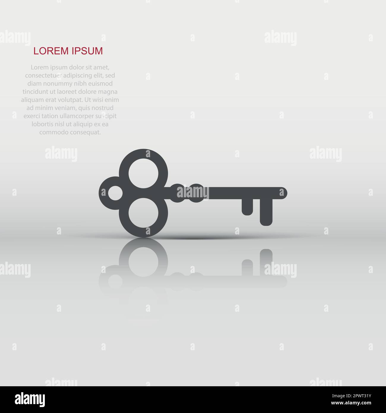 Vector key icon in flat style. Secret keyword sign illustration ...
