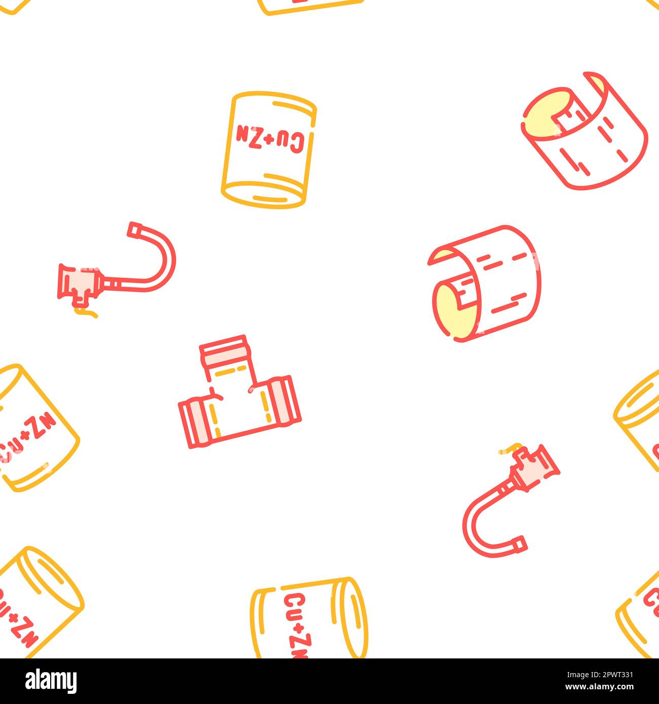 copper production industry metal vector seamless pattern thin line ...