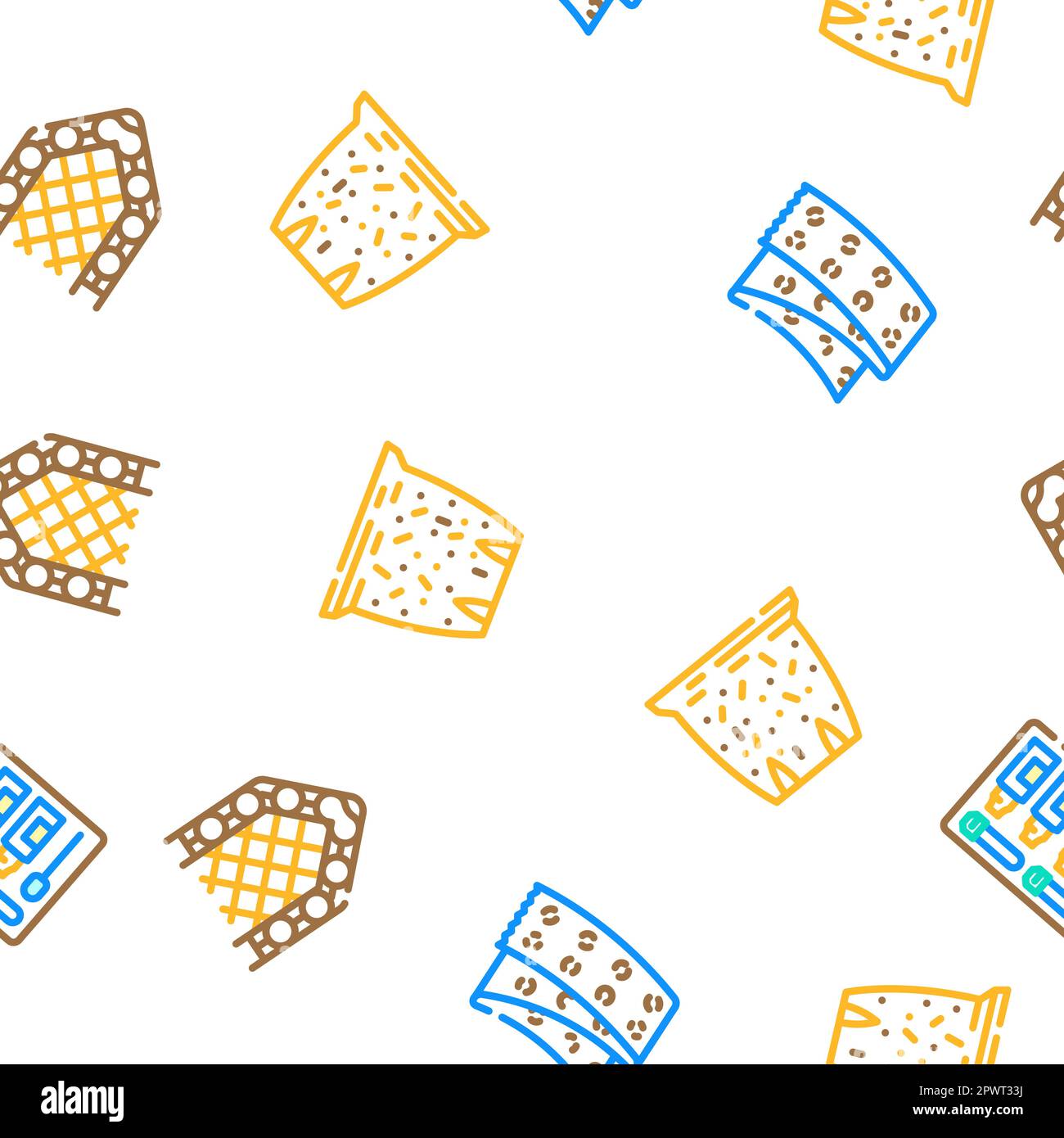 garden plant tree nature seed vector seamless pattern thin line ...