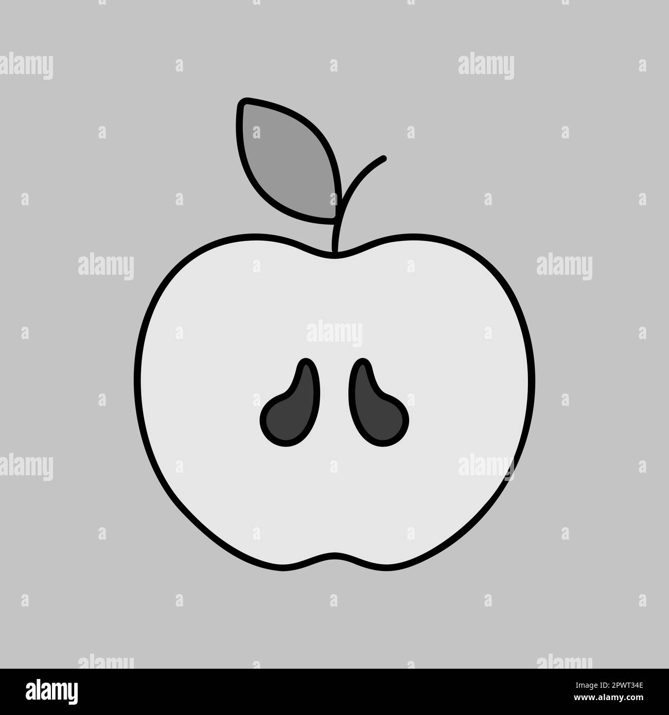 Apple vector grayscale icon. Graph symbol for food and drinks web site ...
