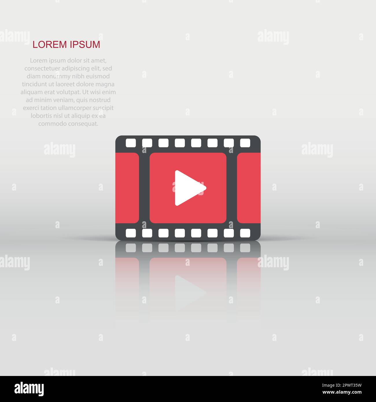 Vector play button icon in flat style. Play video sign illustration ...
