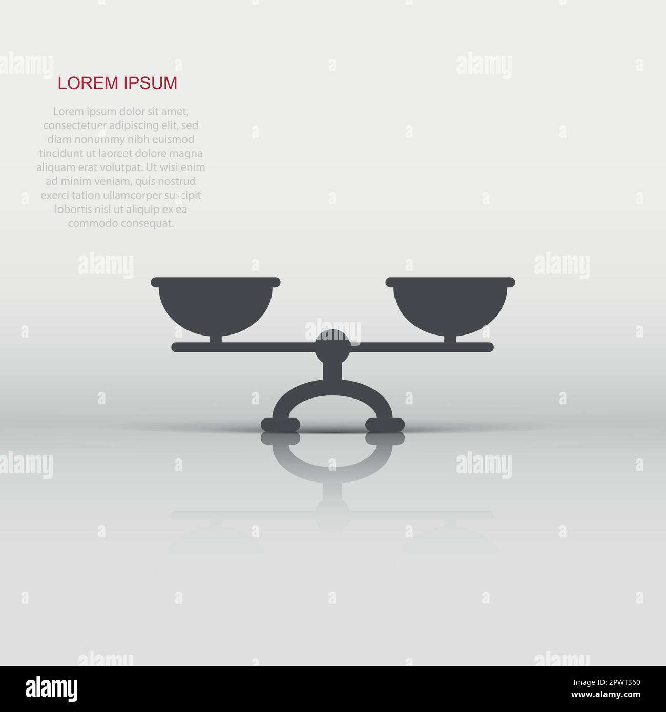 Vector scale weigher icon in flat style. Weigher sign illustration ...