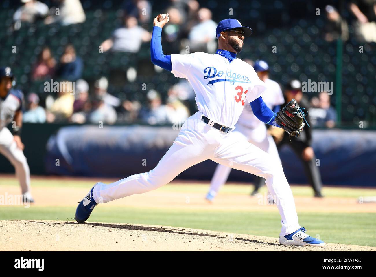 Relief pitcher Mark Washington (33) of the Oklahoma City Dodgers ...