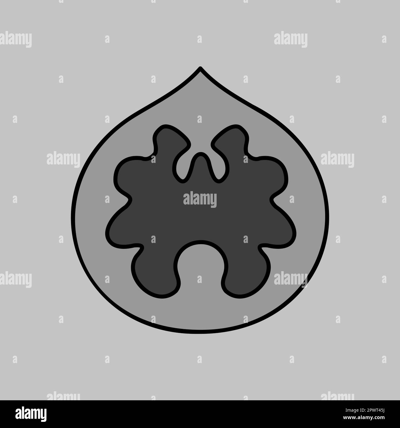 Walnut vector grayscale icon. Graph symbol for food and drinks web site ...