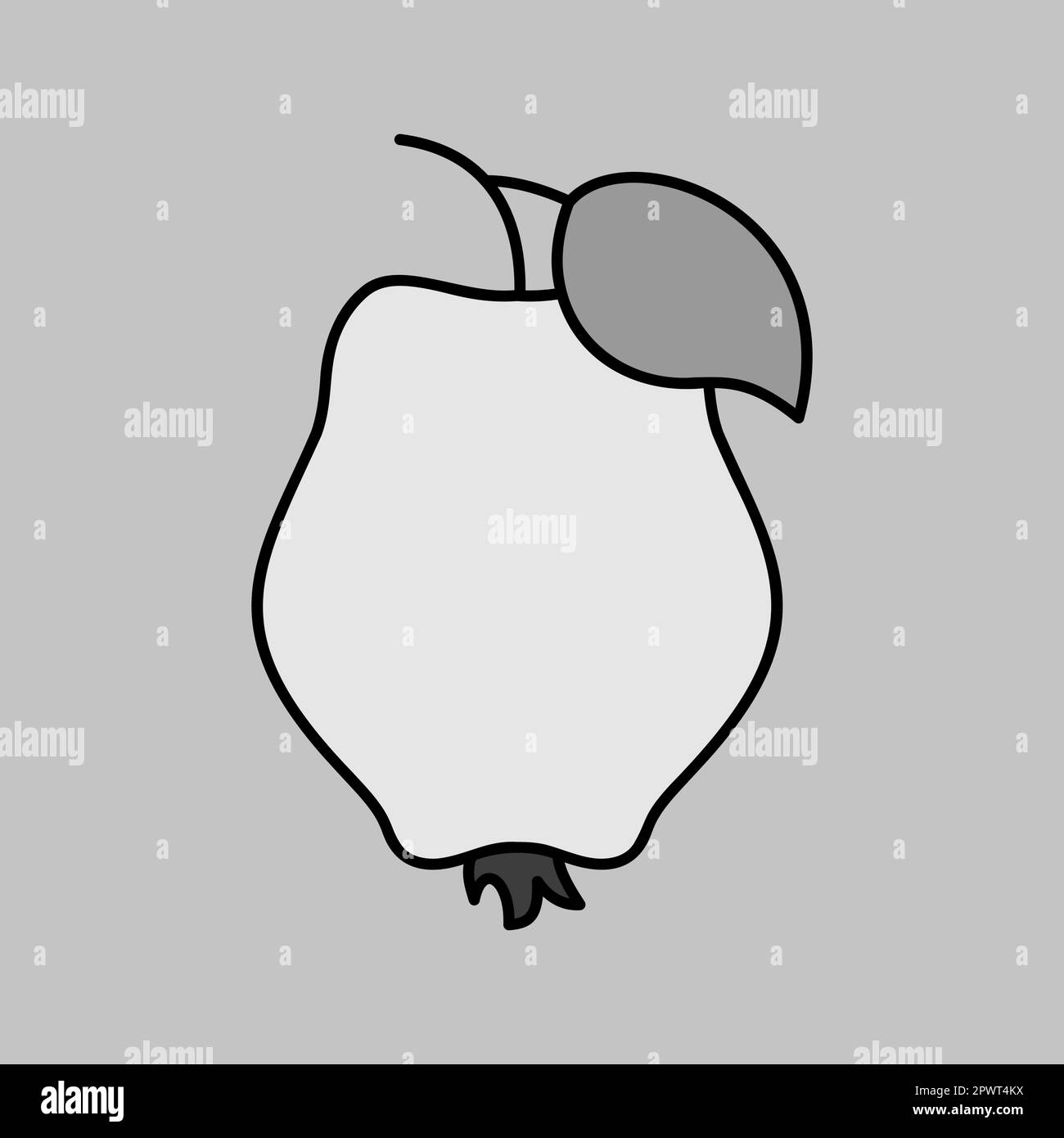 Quince vector grayscale icon. Graph symbol for food and drinks web site ...