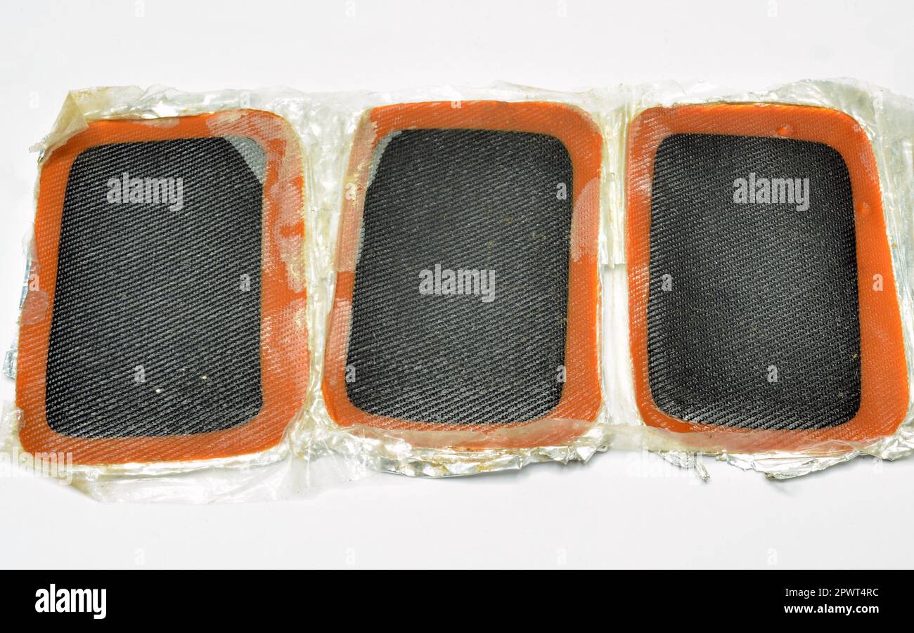 Vintage rubber tire patches isolated on white background Stock Photo ...