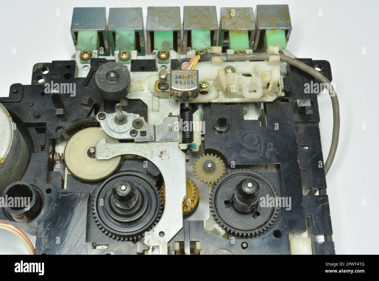 Tape Transport Mechanism on vintage tape recorder Stock Photo - Alamy