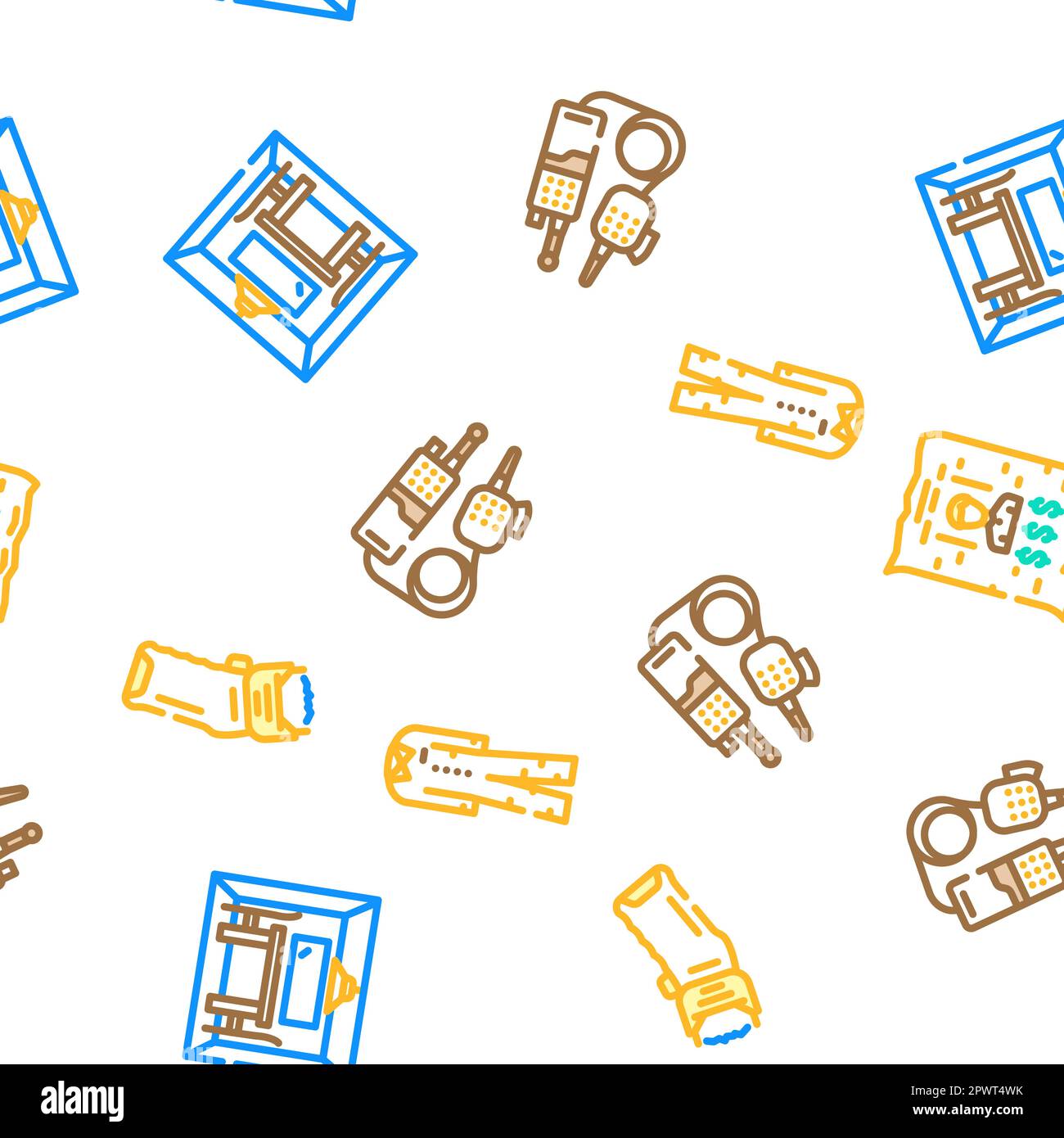 crime scene police criminal vector seamless pattern thin line ...