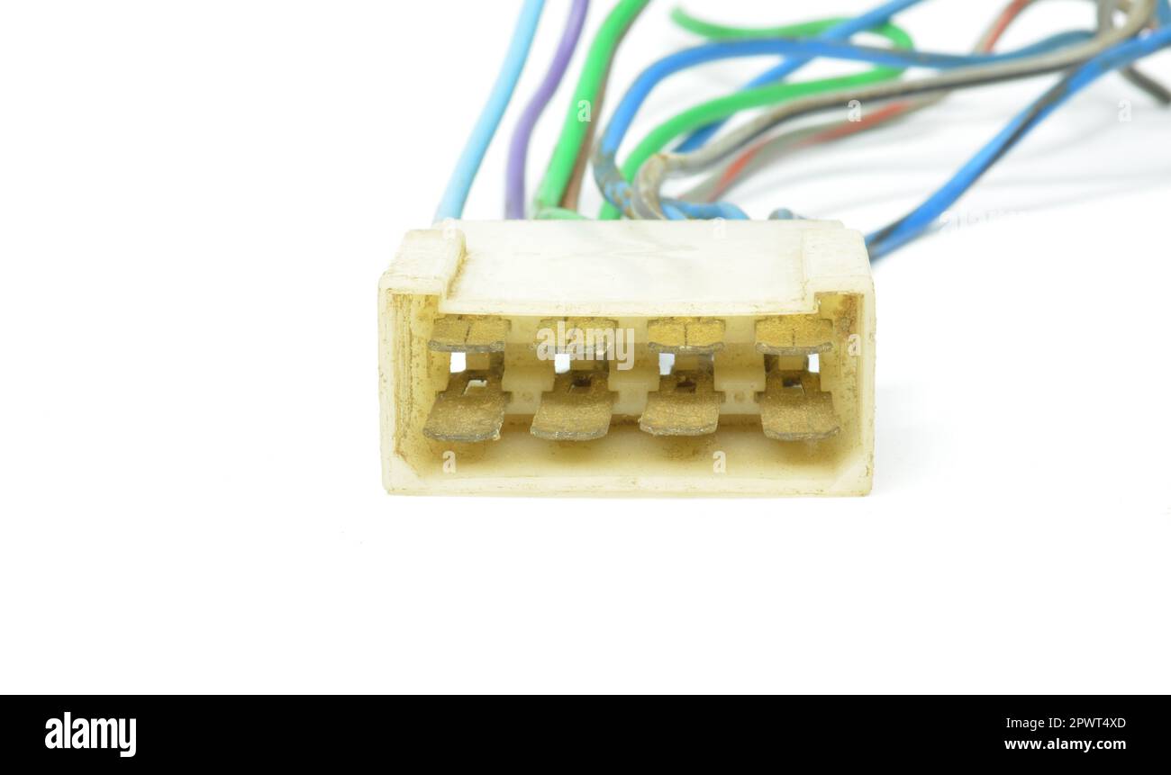 Vintage male wiring installation part isolated on white background ...