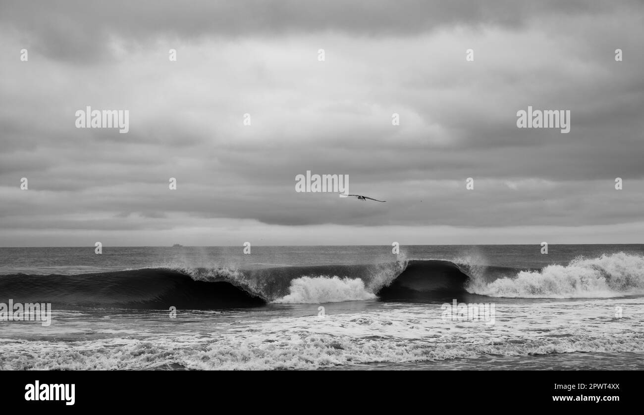 A gray overcast day on Fire Island, Long Island, New York State Stock ...