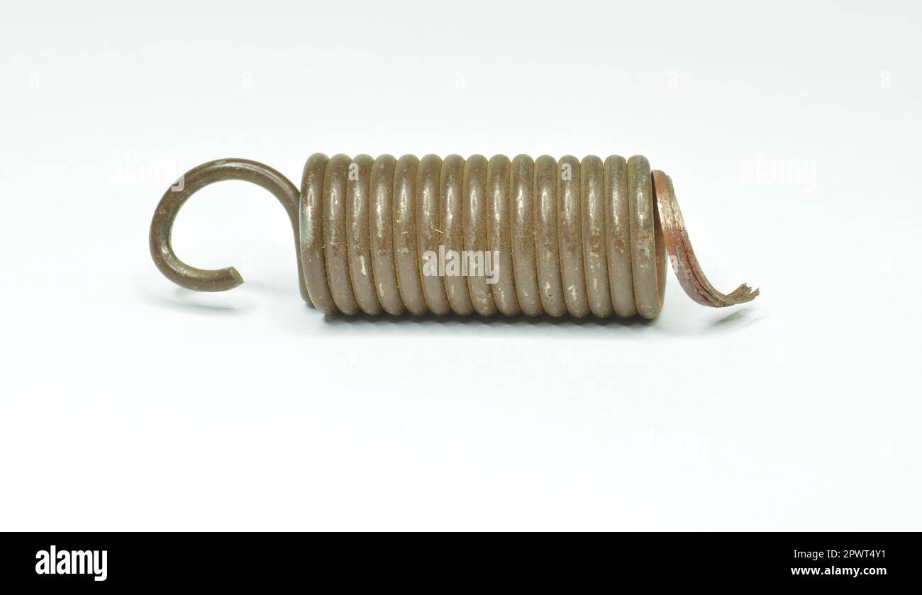 Vintage Broken rusty metal spring isolated on white background Stock Photo - Alamy