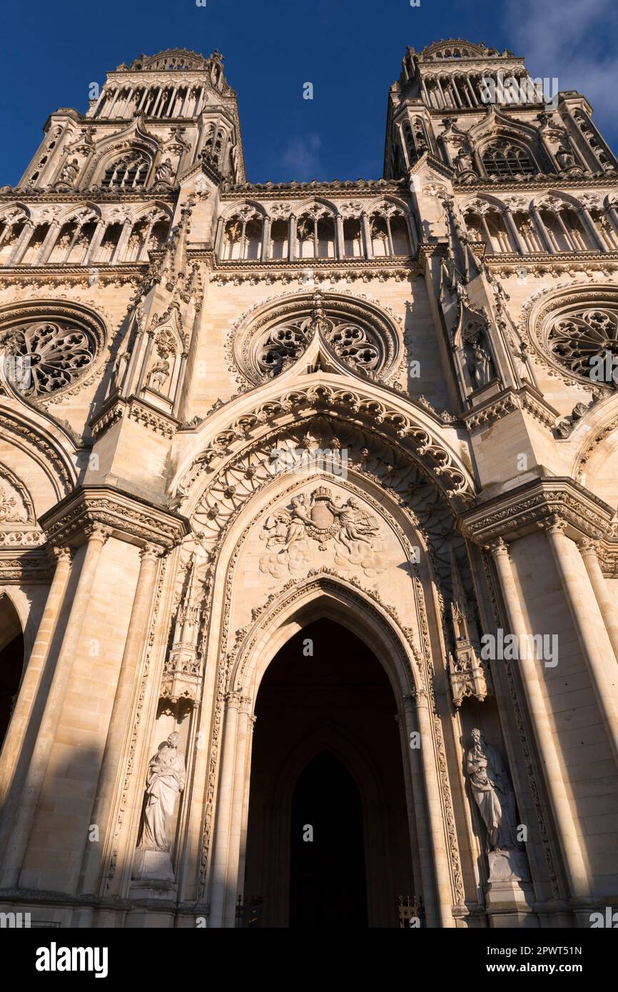Ornamental architectural detail on the facade of the Sainte Croix ...