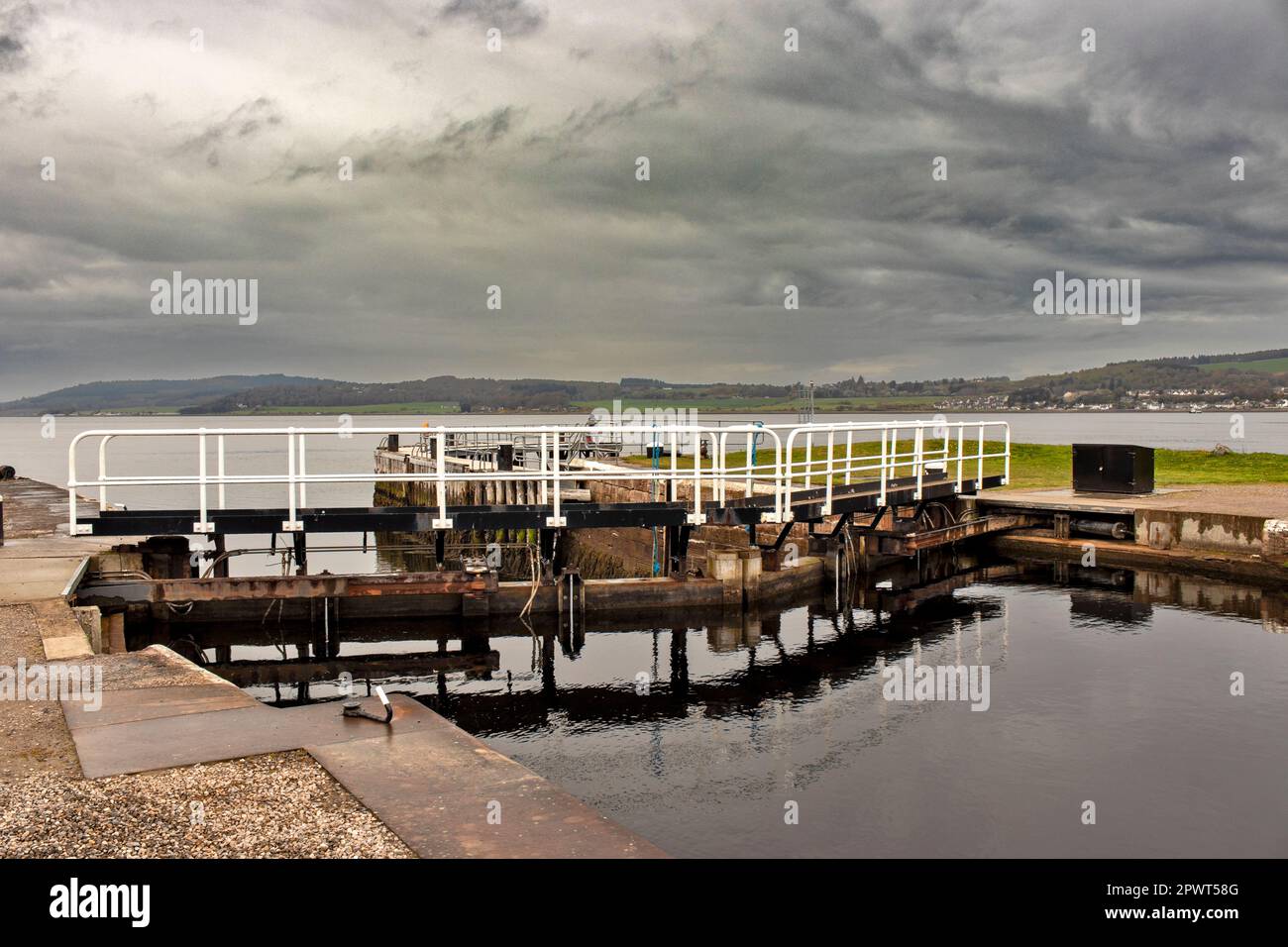 Inverness Scotland Caledonian Canal the last or first sea lock which ...