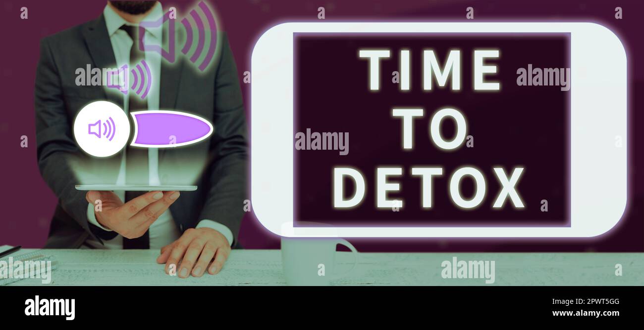 Writing displaying text Time To Detox, Word for Moment for Diet ...