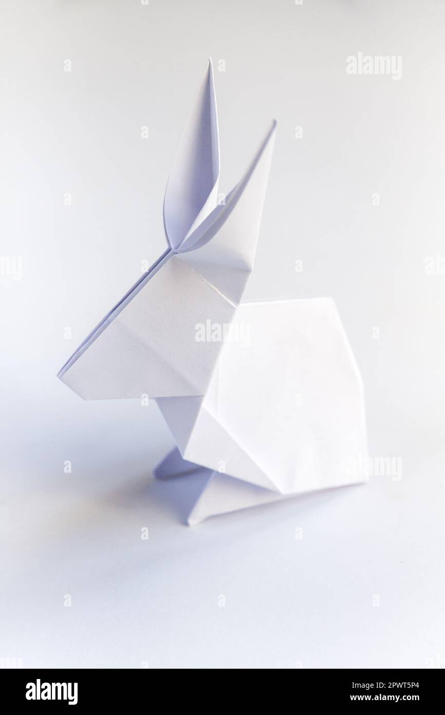 Paper rabbit origami isolated on a blank white background Stock Photo ...