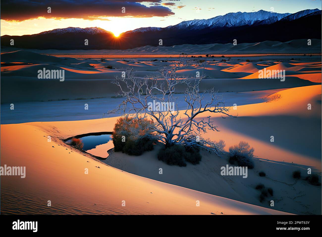Sand Dunes Death Valley stock photo Barren, California, Death Valley ...