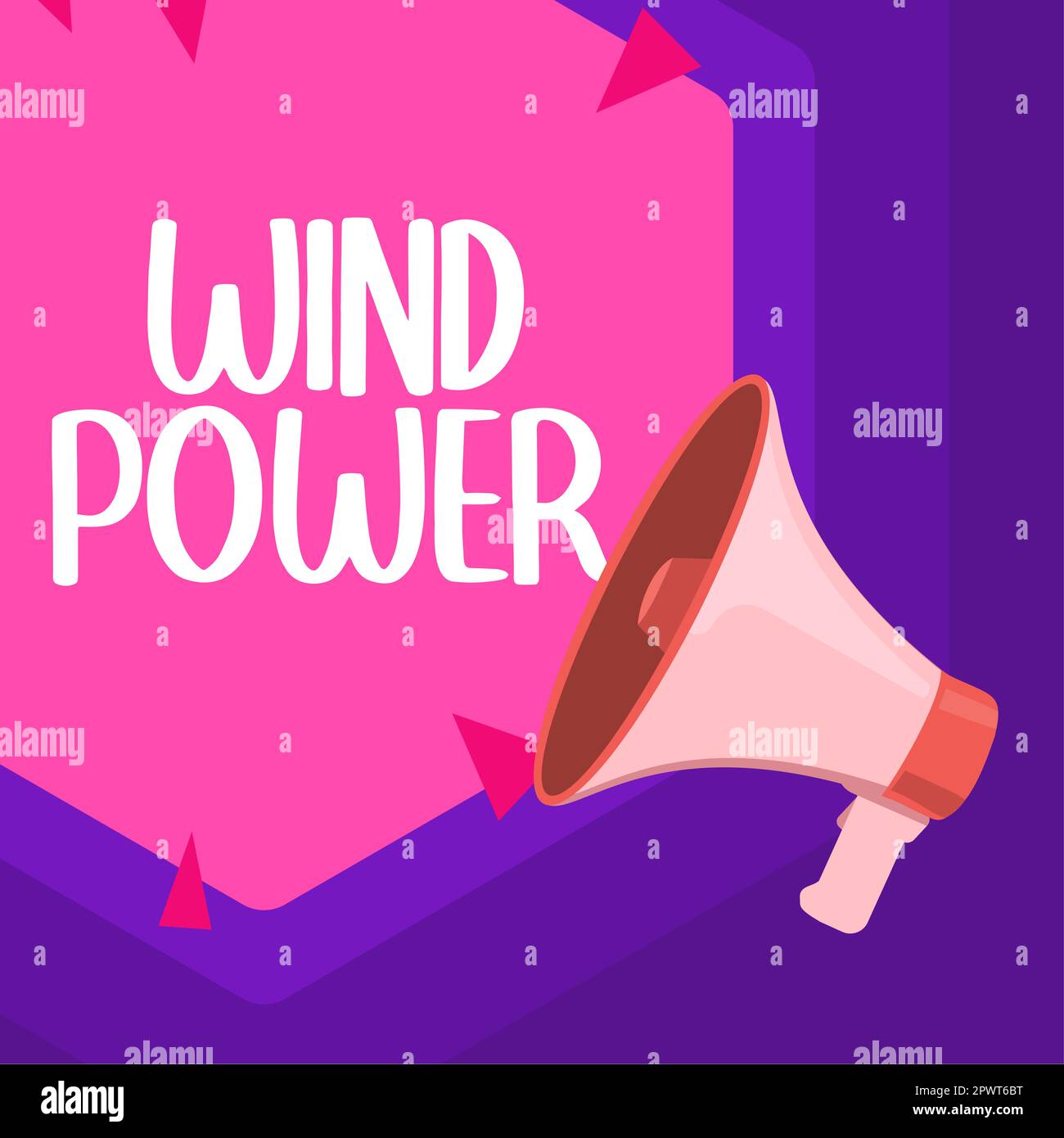 Writing displaying text Wind Power, Business approach use of air flow to provide mechanical ...