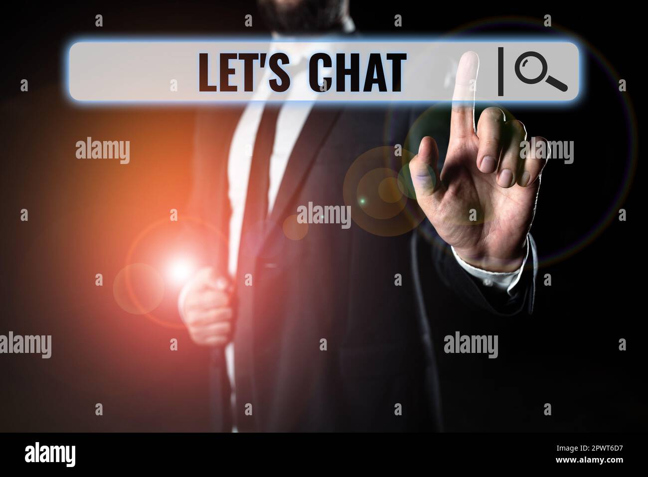 Conceptual display LET'S CHAT, Internet Concept inviting the person to ...