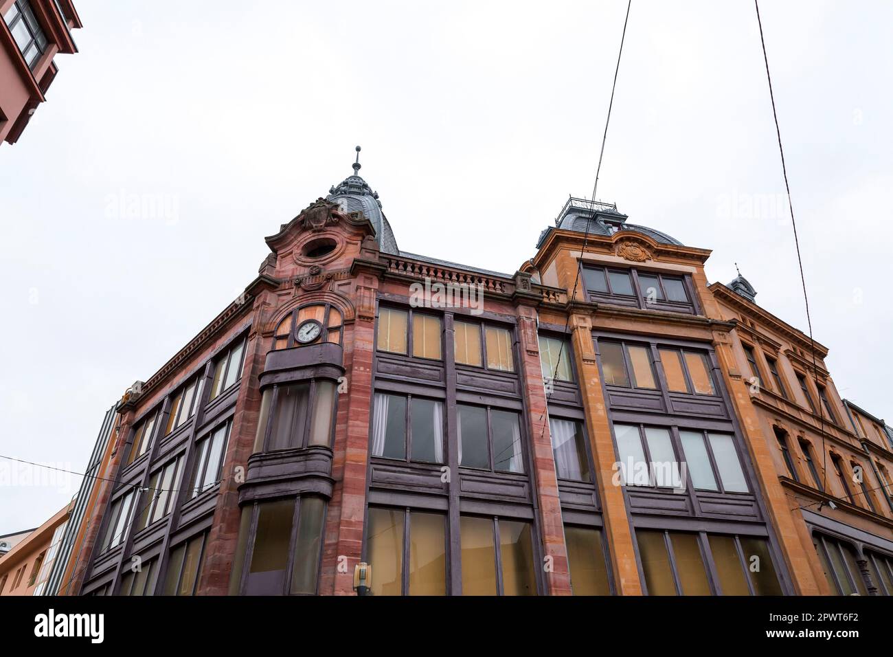 Street view and typical french buildings in the city of Metz, France ...