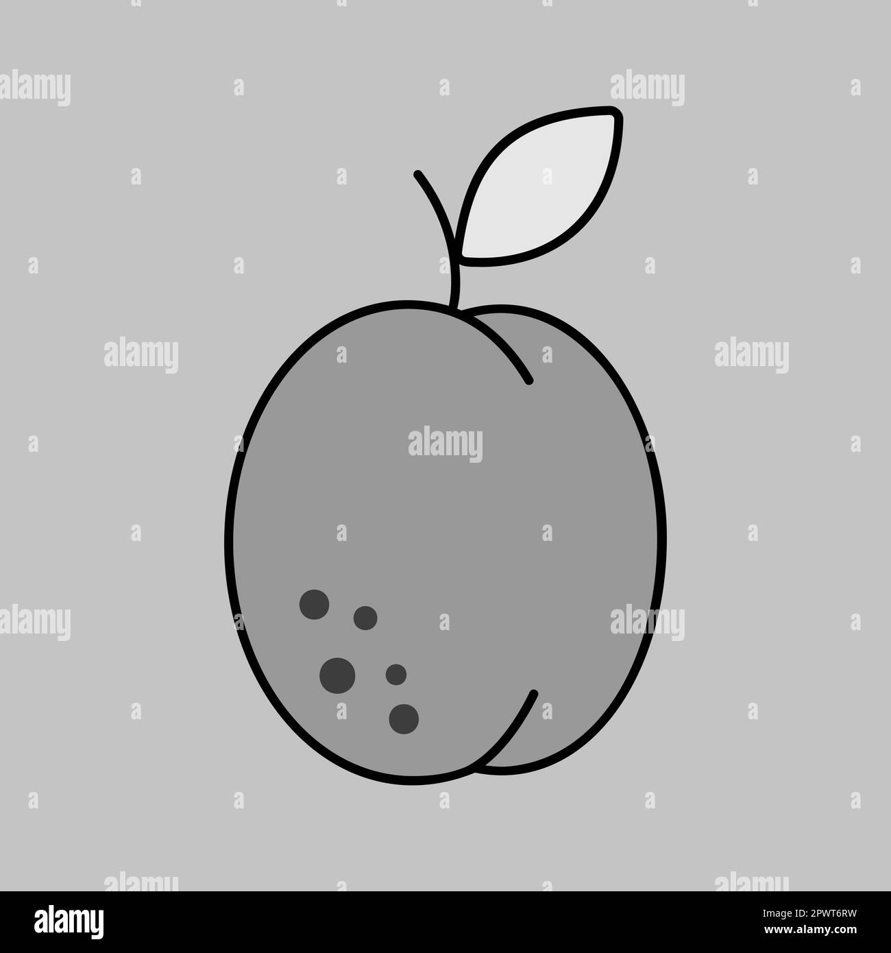 Apricot vector grayscale icon. Graph symbol for food and drinks web ...